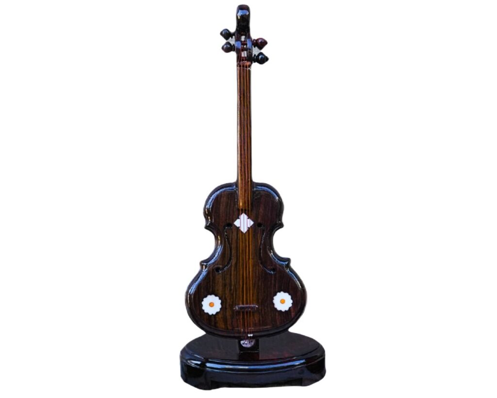 Handcrafted Rosewood Violin Miniature – Mysore Inlay Wooden Showpiece ...